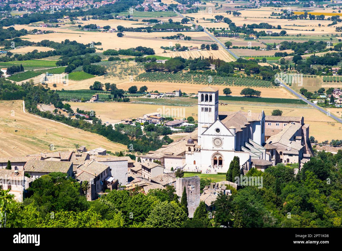 Assisi village in Umbria region, Italy. The town is famous for the most ...