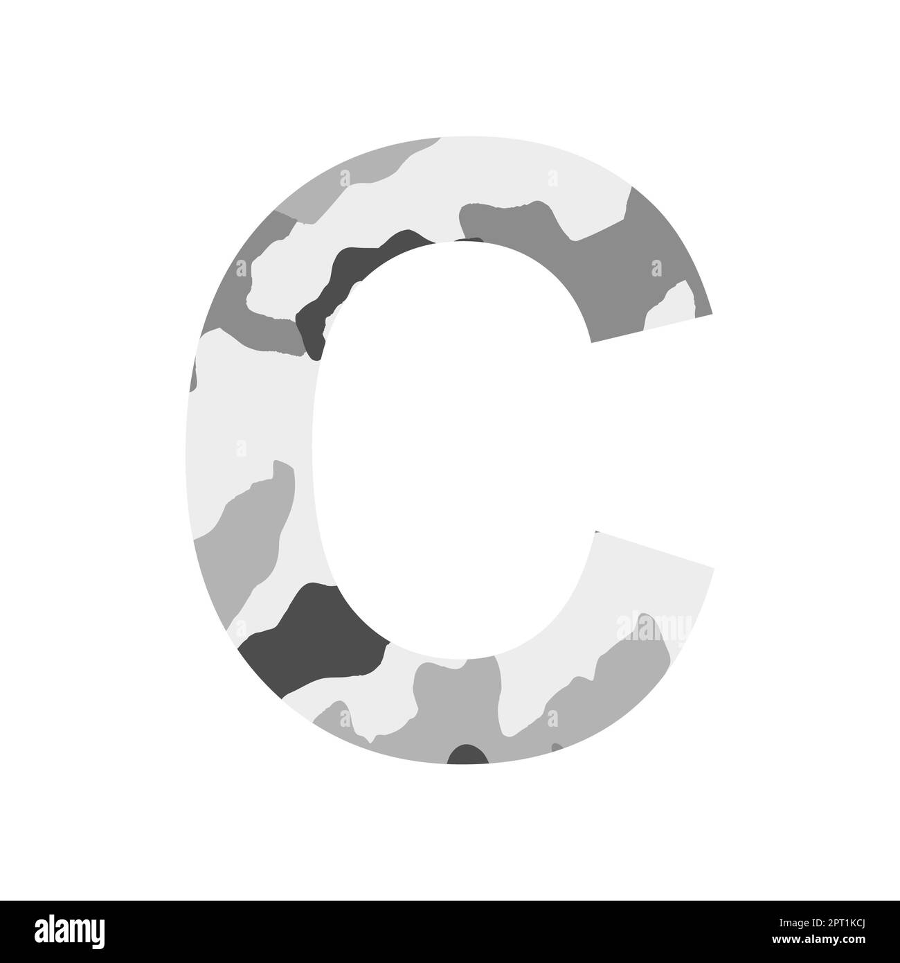 English alphabet letter C, khaki style isolated on white background ...