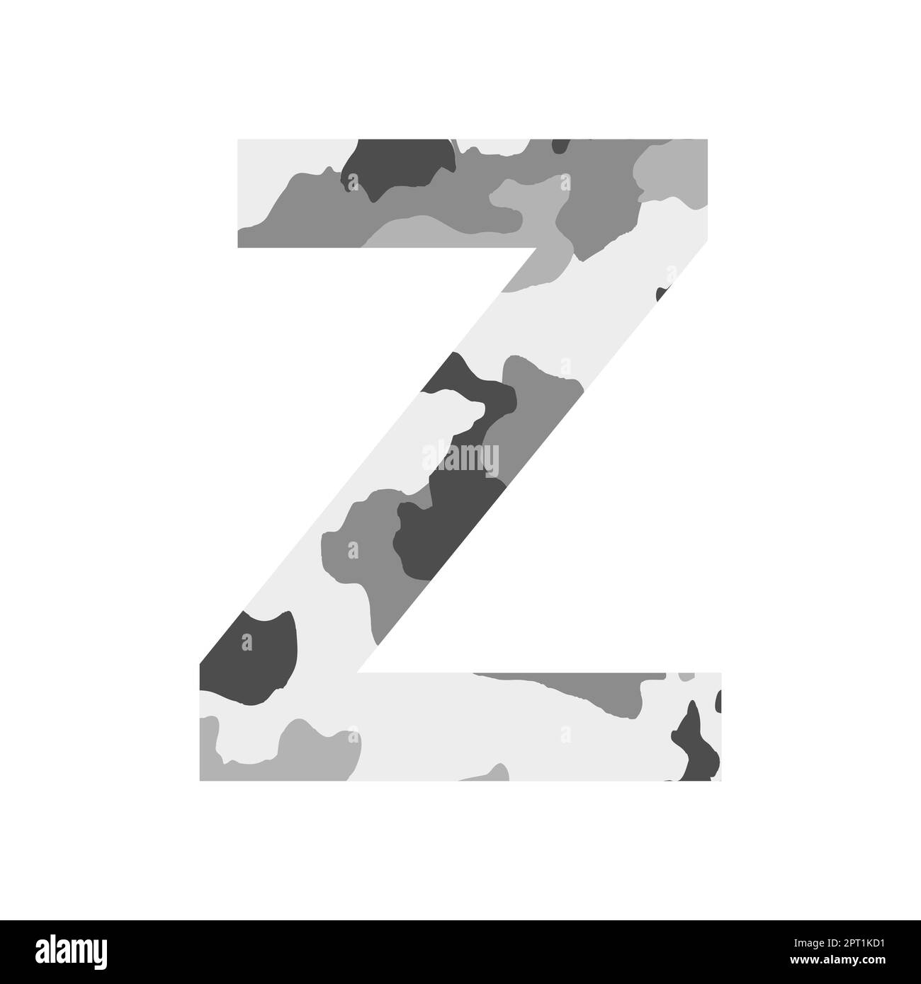 English alphabet letter Z, khaki style isolated on white background ...