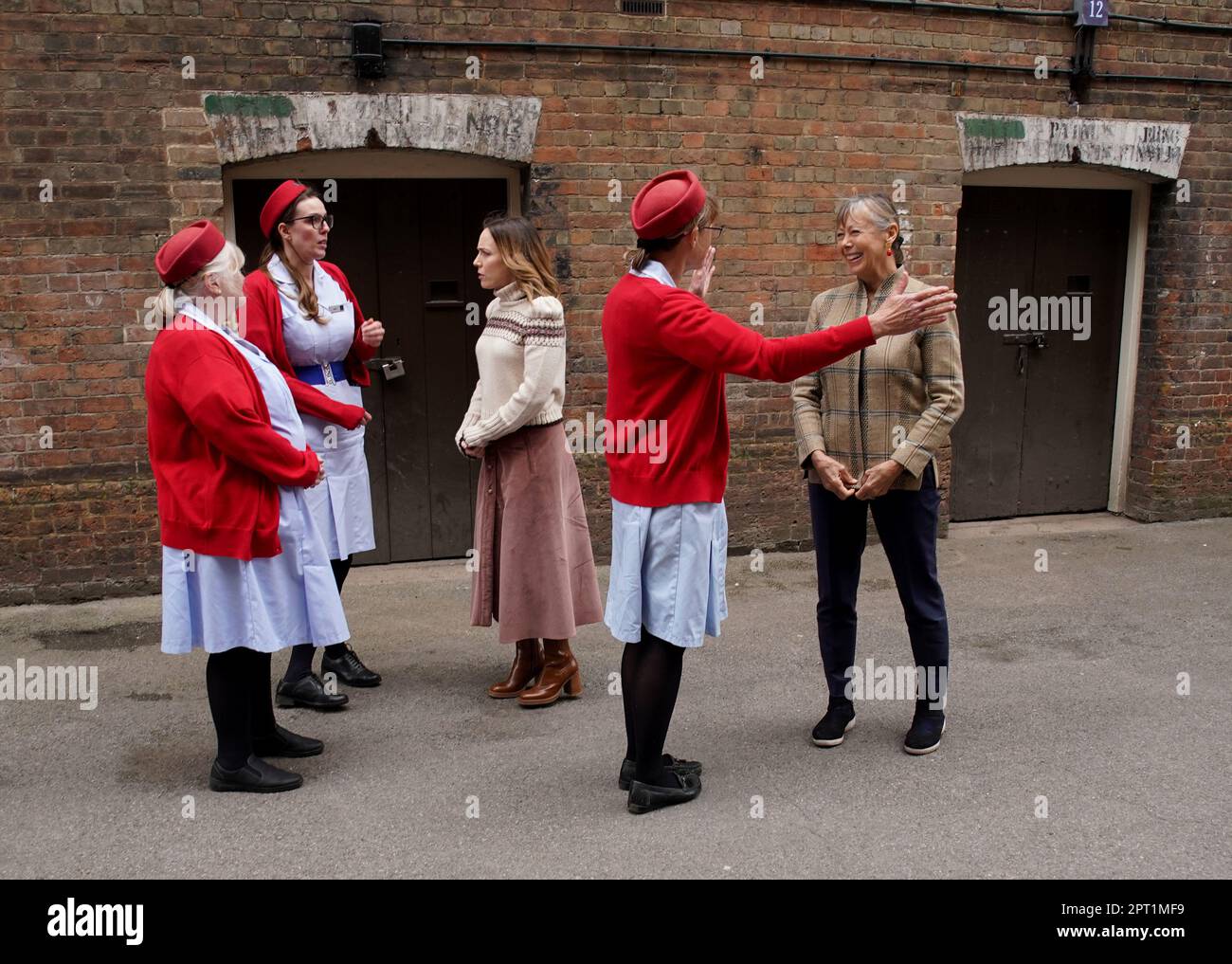 Cast members, Laura Main (left) who plays Nurse Shelagh Turner, with ...