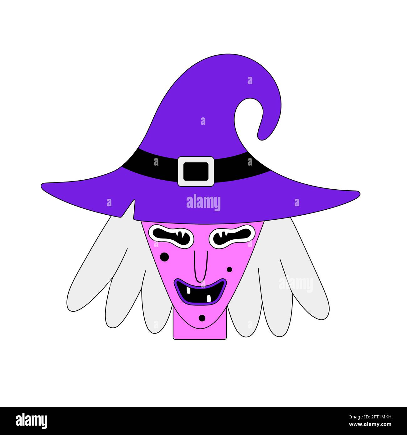 Scary witch. Halloween spooky cartoon character isolated on white ...