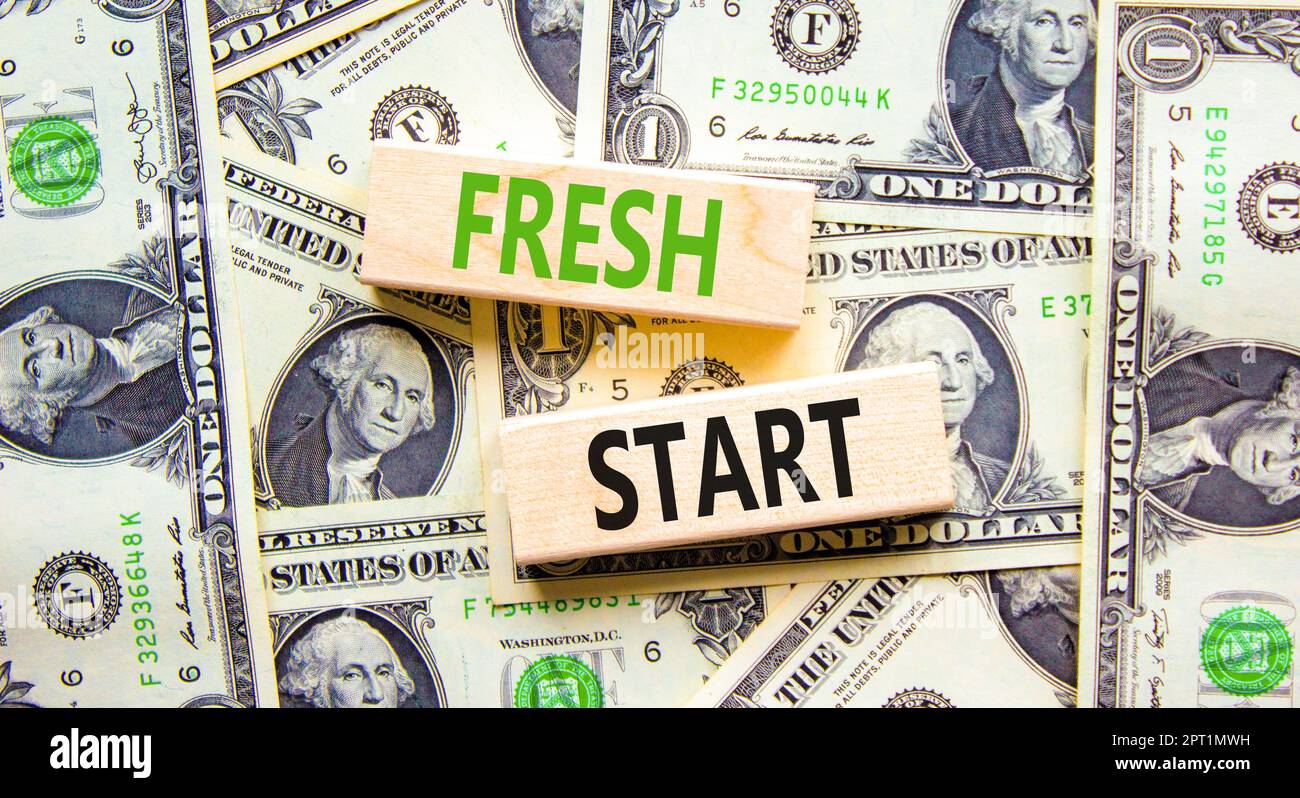 Fresh start and motivational symbol. Concept words Fresh start on ...