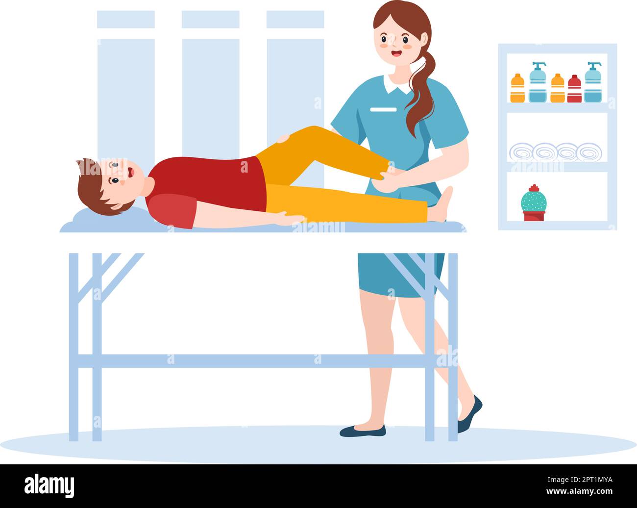 Chiropractor Flat Cartoon Hand Drawn Templates Illustration of Patient ...