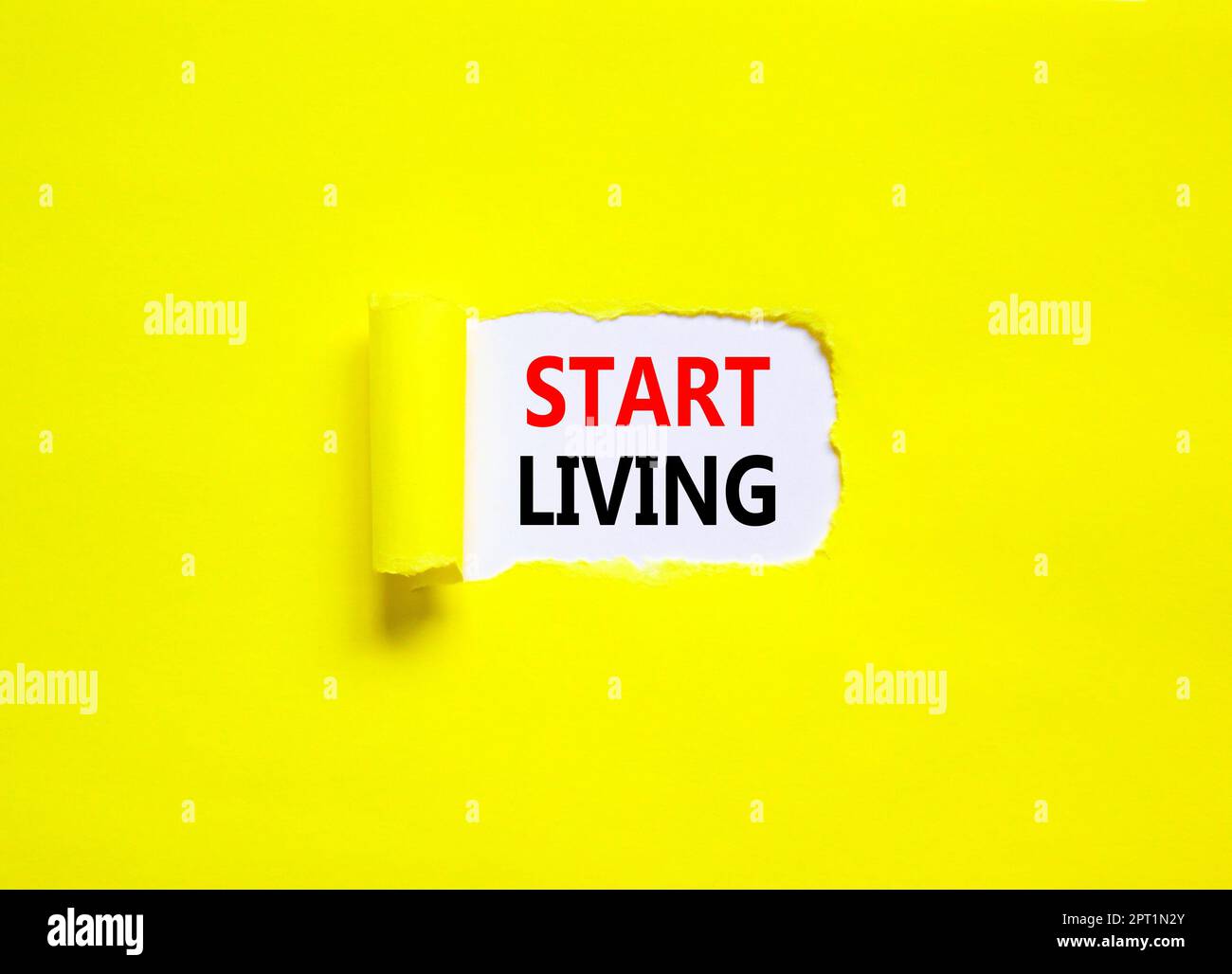 Start living symbol. Concept words Start living on beautiful white ...