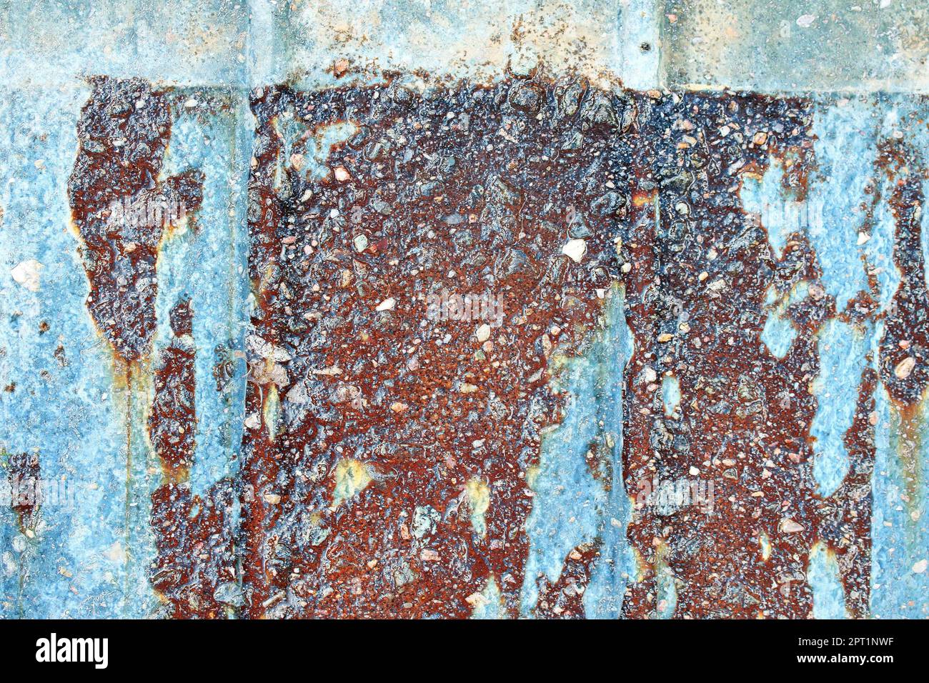 Detailed close up surface of rusty metal and stone with lots of ...