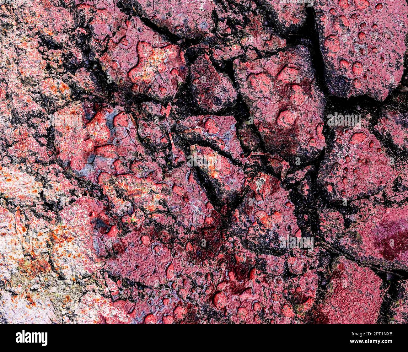 Detailed close up surface of rusty metal and stone with lots of ...