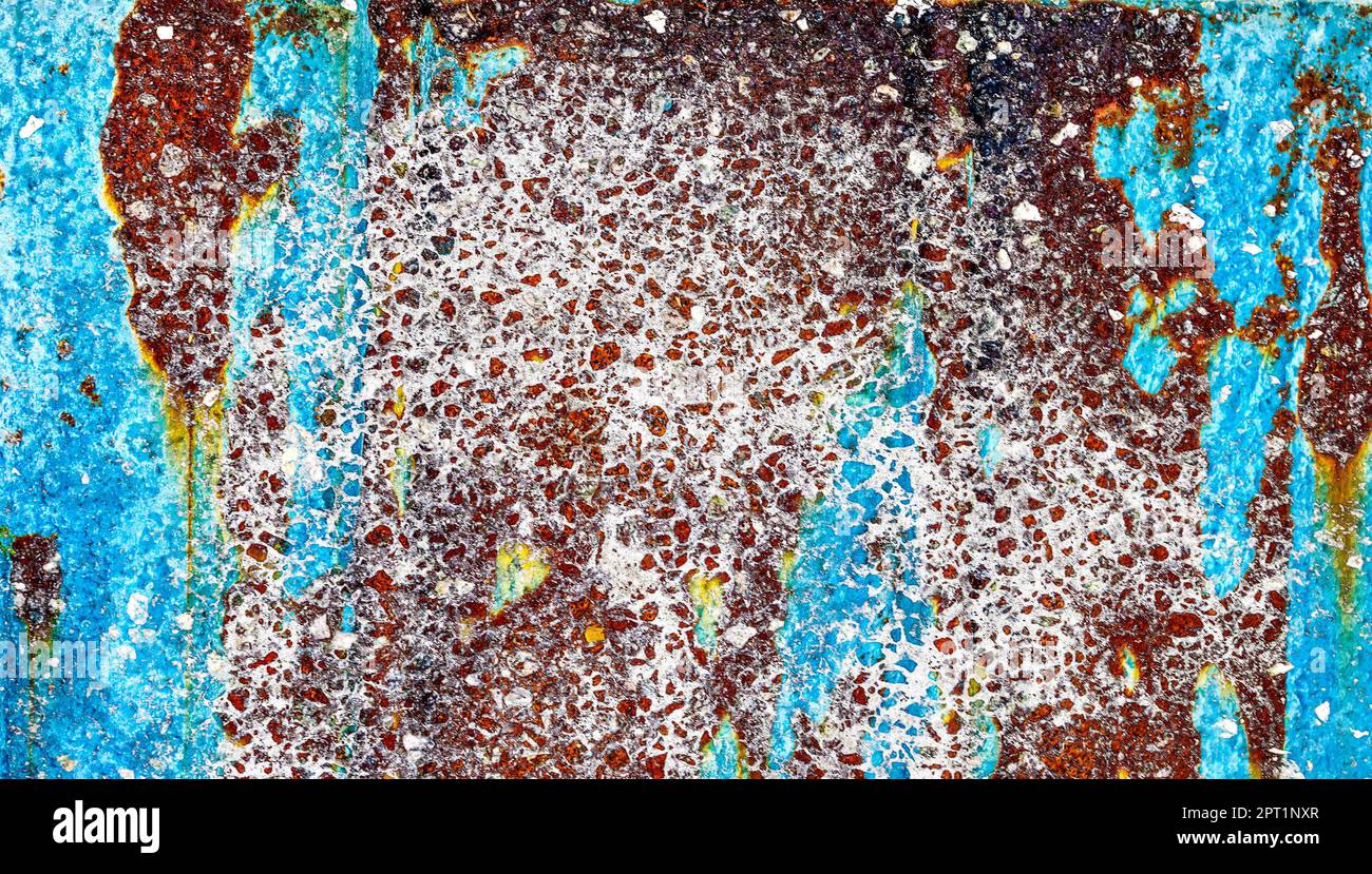 Detailed close up surface of rusty metal and stone with lots of ...