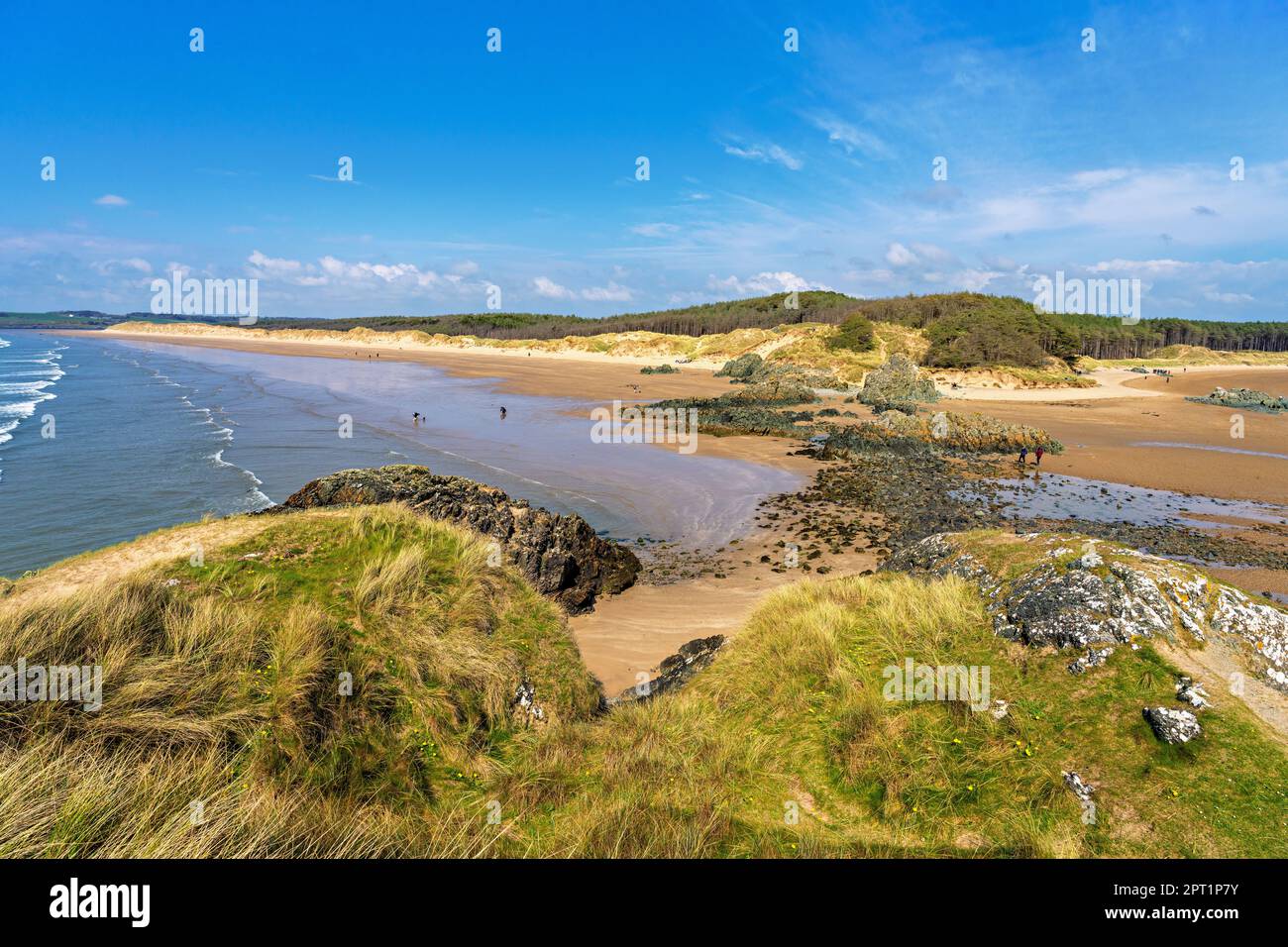 A picturesque view of the Llanddwyn Island beach in Newborough ...