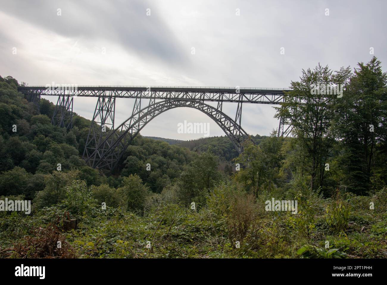 The high steel Müngstener Railroad Bridge in Solingen as a World ...