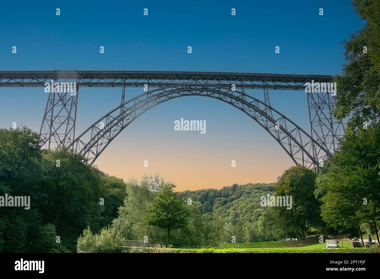 The high steel Müngstener Railroad Bridge in Solingen as a World ...