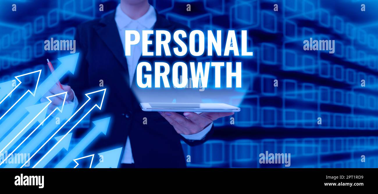 Text sign showing Personal Growthimprove develop your skills qualities ...