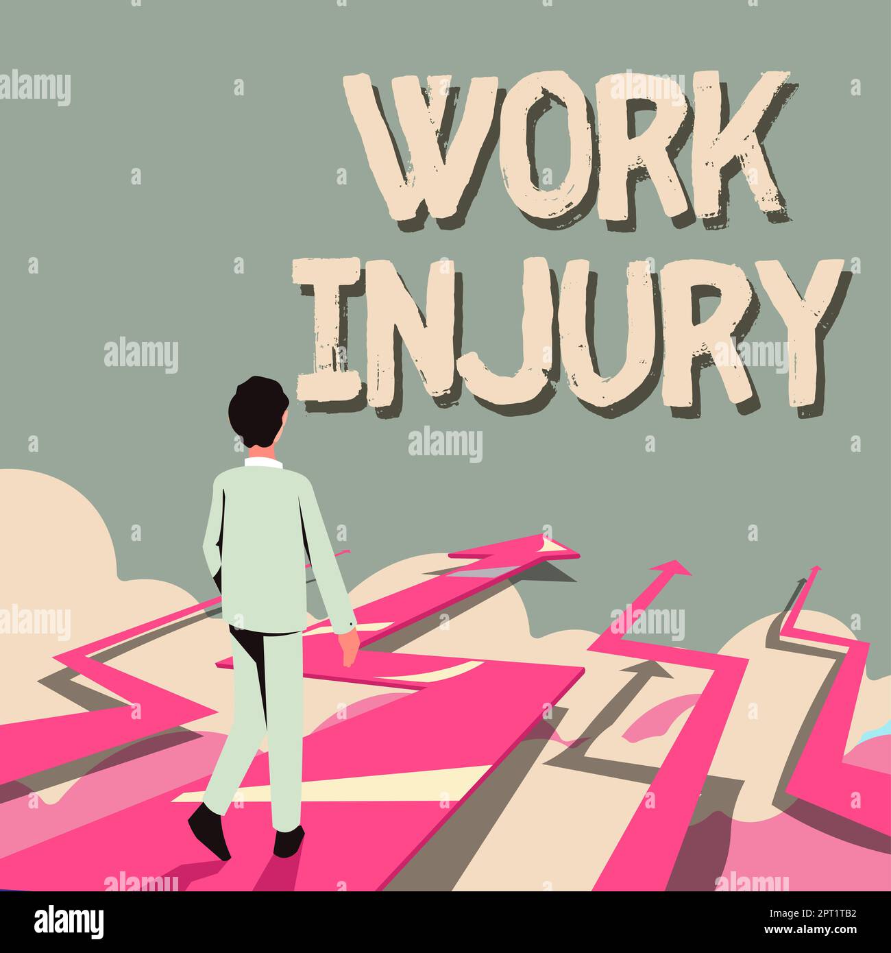 Text caption presenting Work Injury, Business overview Accident in job ...