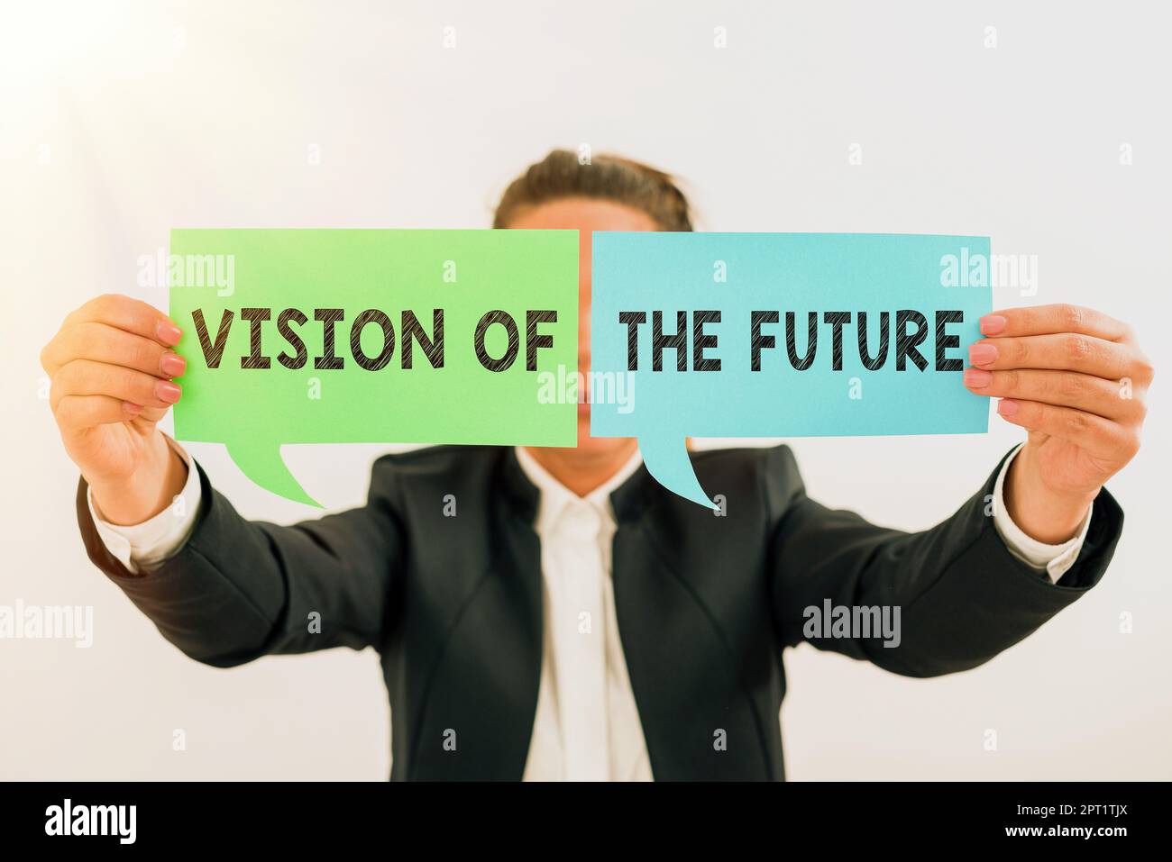 Hand writing sign Vision Of The Future, Word Written on Seeing ...