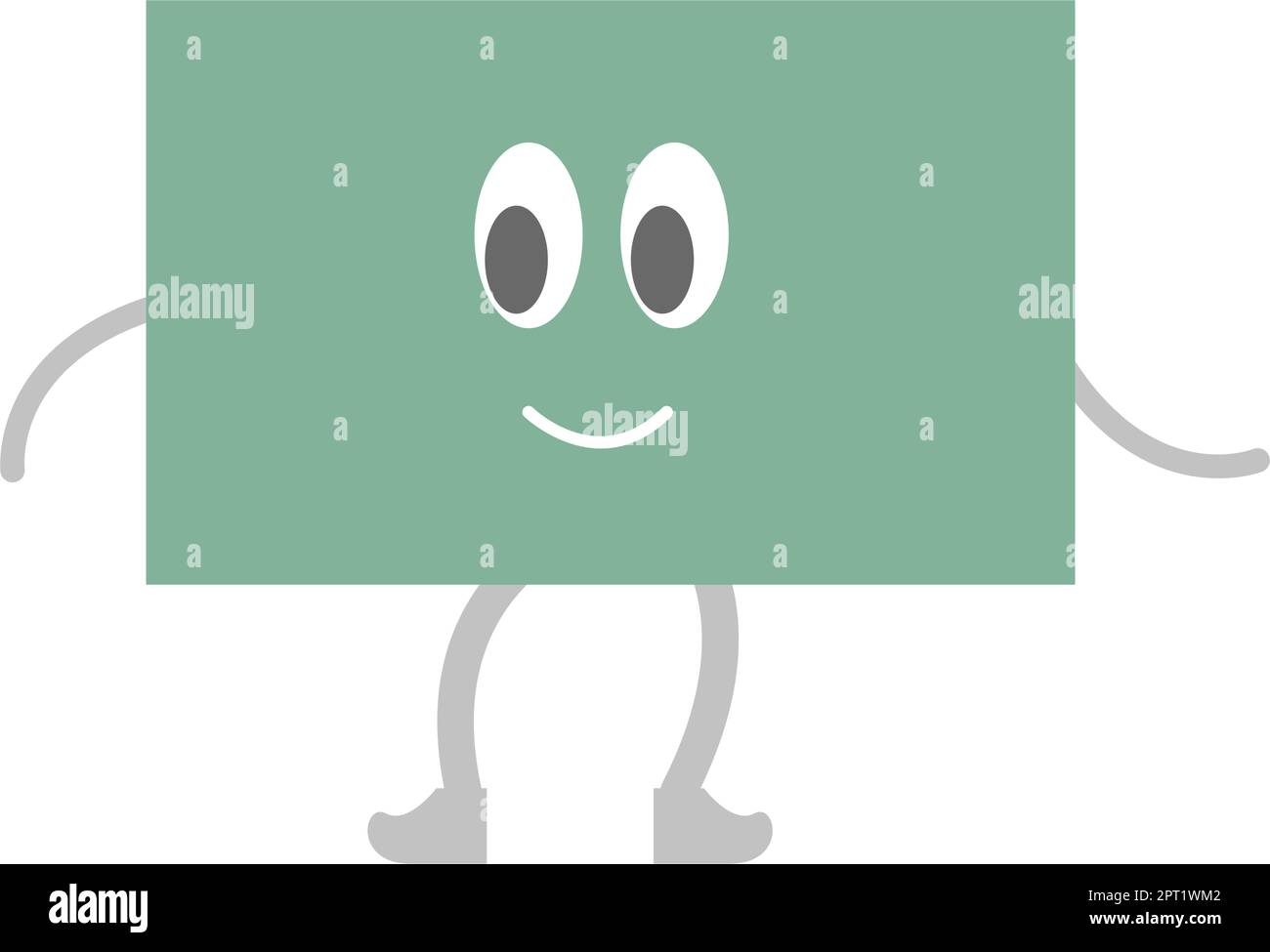 Rectangle cartoon geometric shape for kids to learn basic math ...