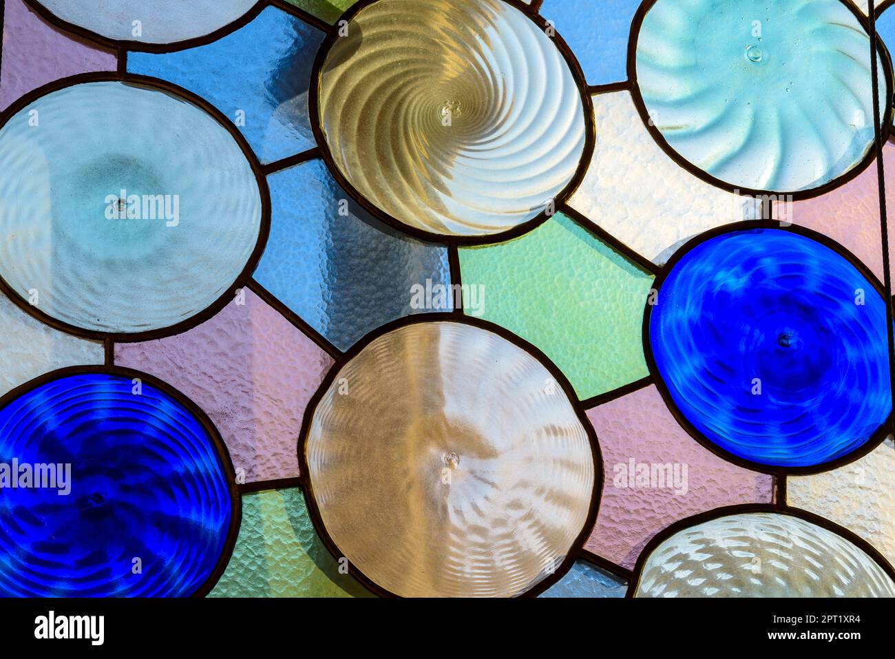 Original modernist stained glass windows designed by Antoni Gaudí on ...