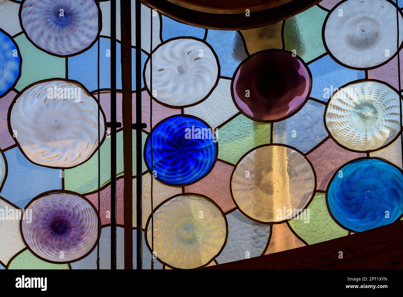 Original modernist stained glass windows designed by Antoni Gaudí on ...