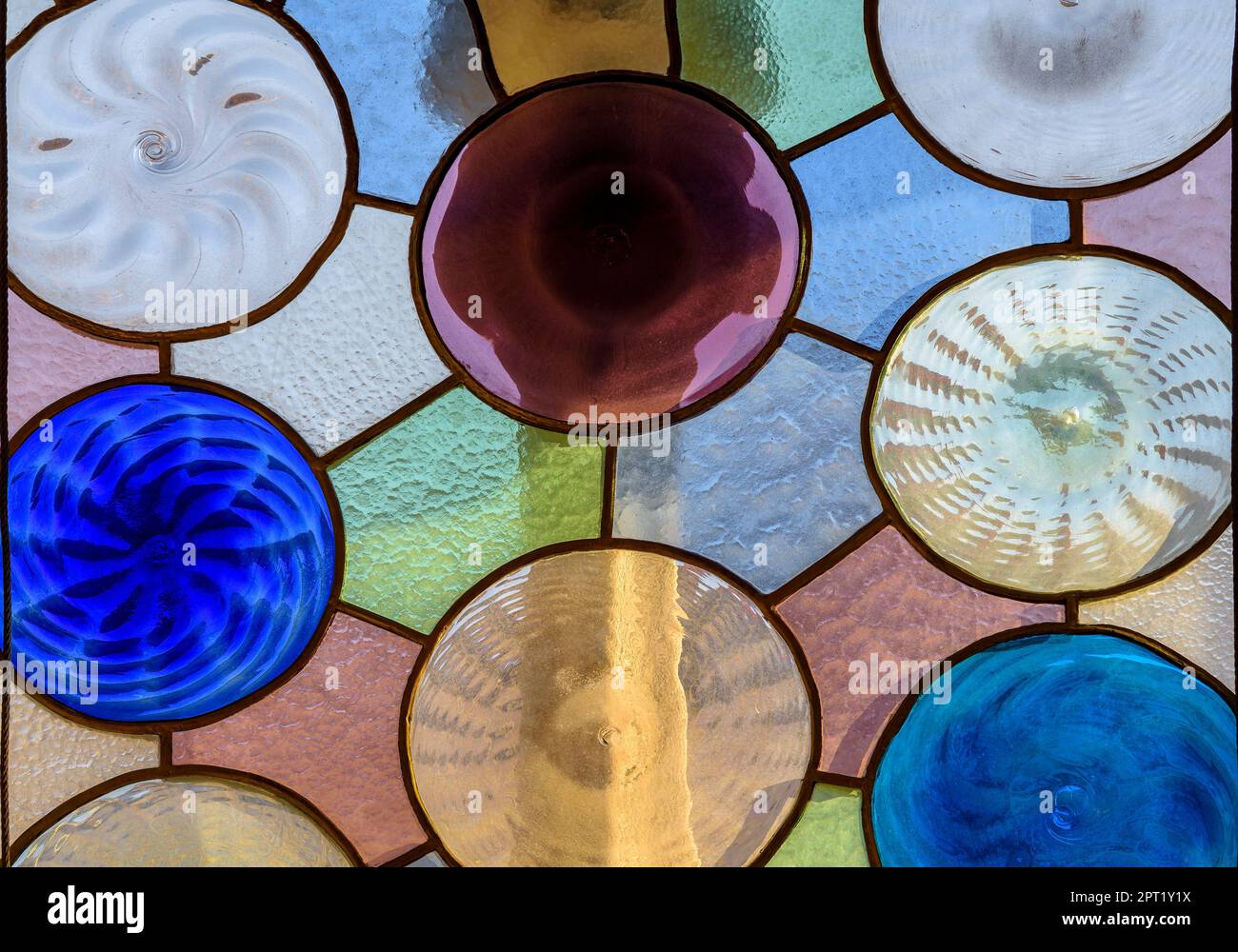 Original modernist stained glass windows designed by Antoni Gaudí on ...
