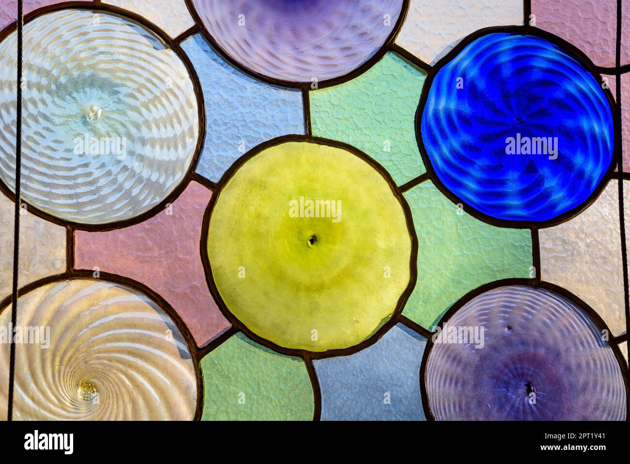 Original modernist stained glass windows designed by Antoni Gaudí on ...