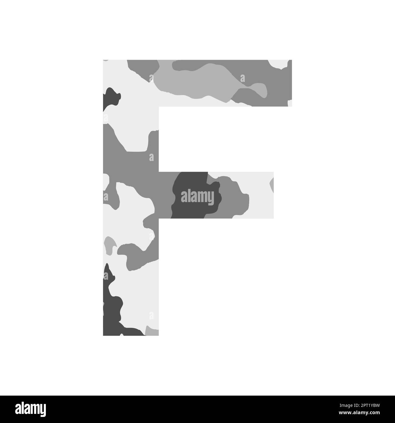 English alphabet letter F, khaki style isolated on white background ...