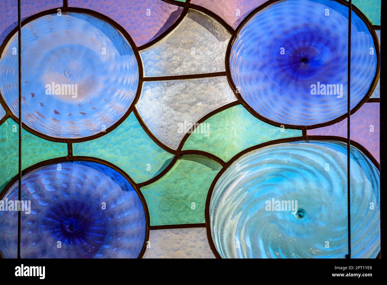 Original modernist stained glass windows designed by Antoni Gaudí on ...