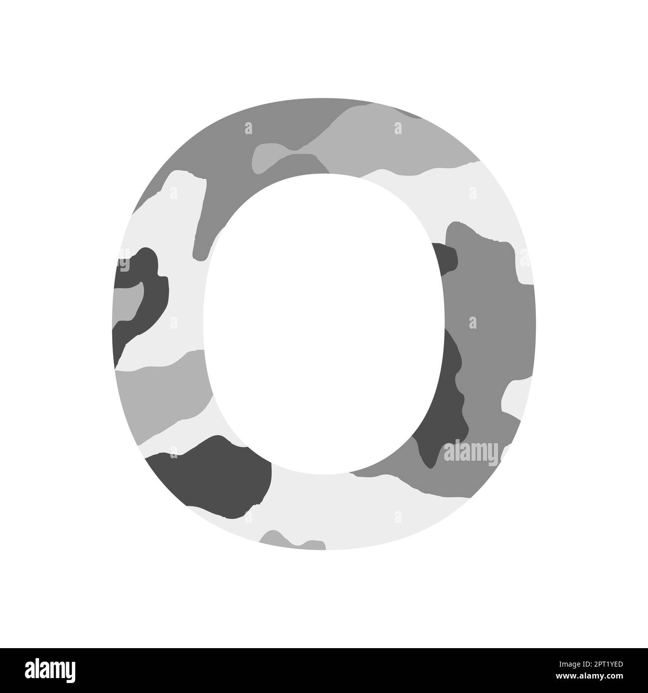 English alphabet letter O, khaki style isolated on white background ...