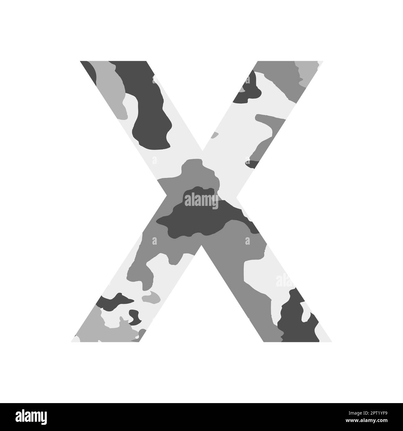 English alphabet letter X, khaki style isolated on white background ...