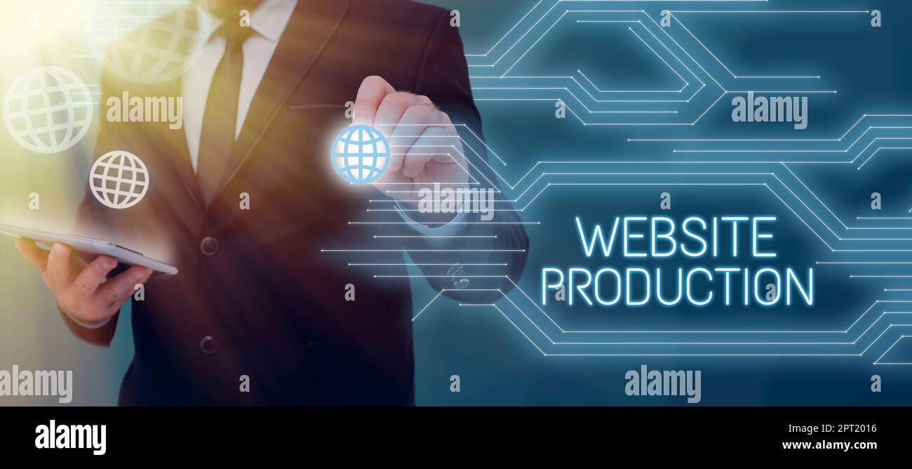 Conceptual caption Website Production, Business idea creating sites ...