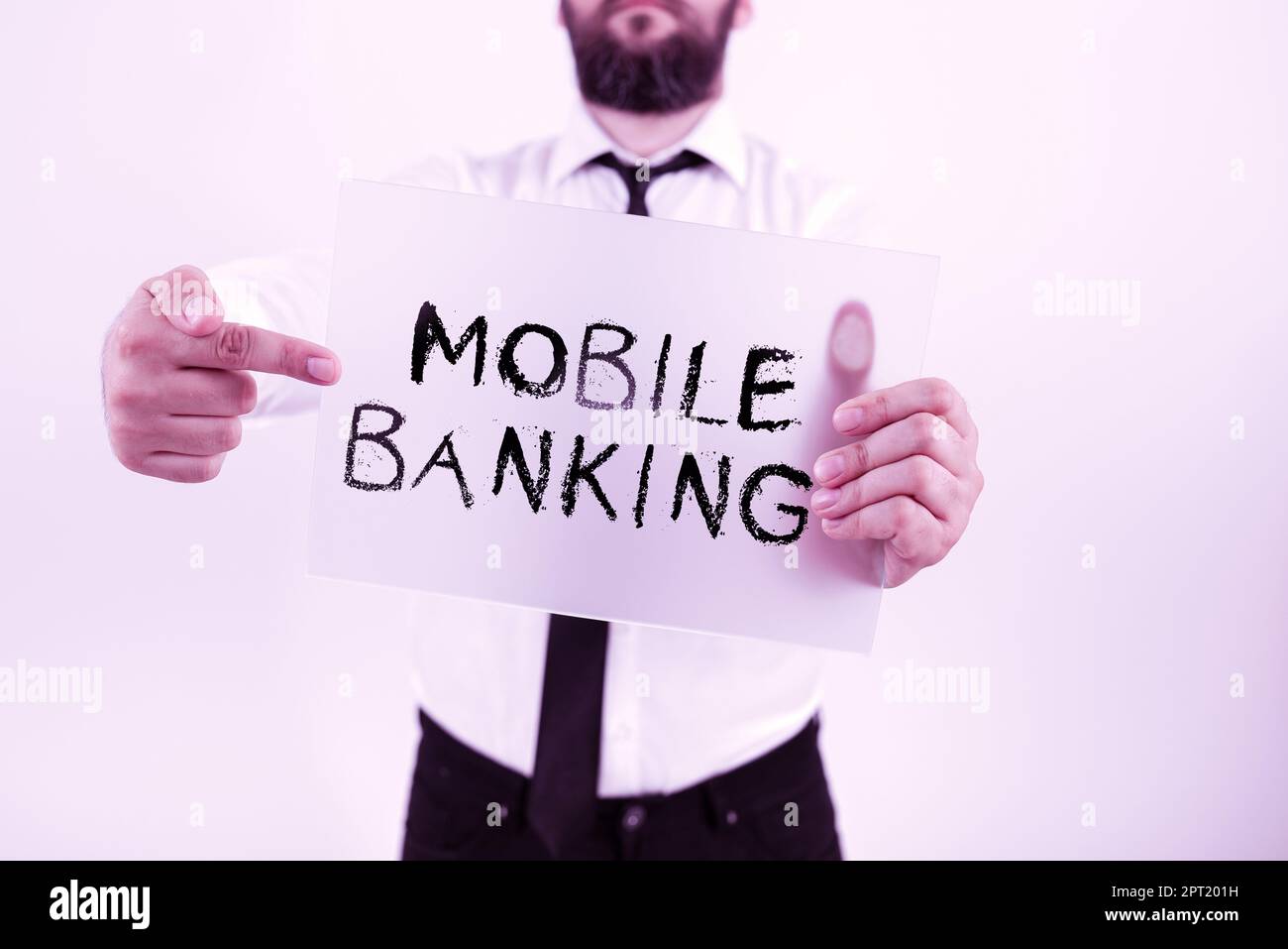 Text caption presenting Mobile Banking, Business showcase to create ...