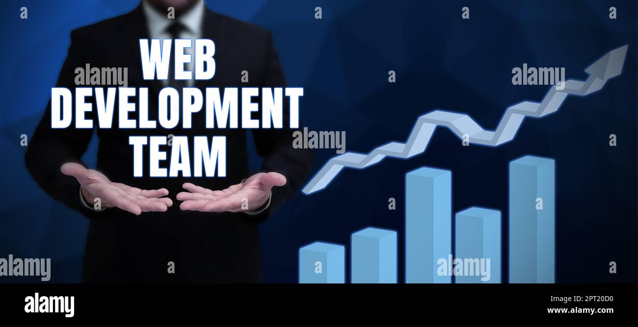 Conceptual display Web Development Team, Conceptual photo in control of ...