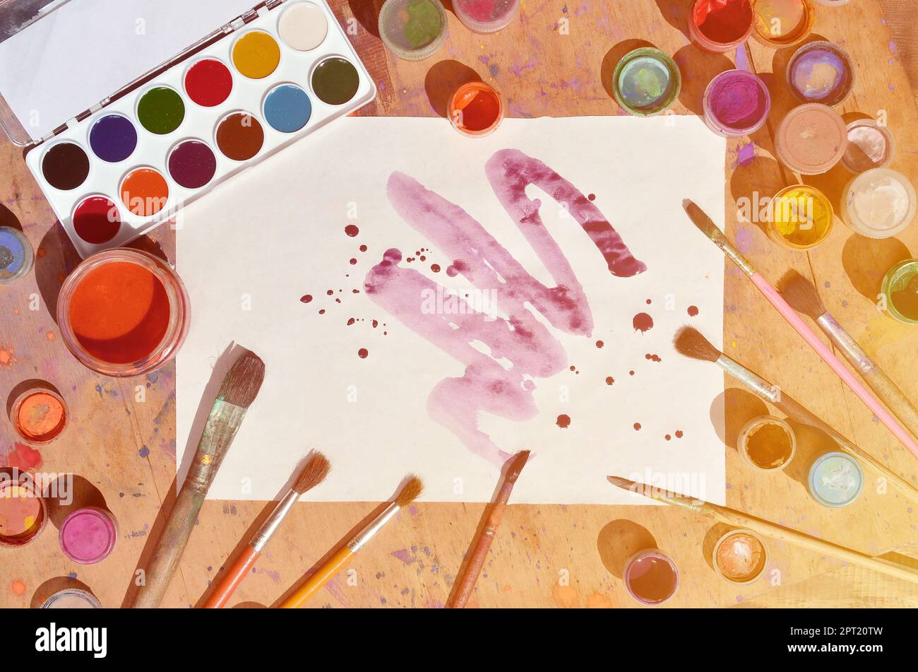 Background image showing interest in watercolor painting and art. A ...