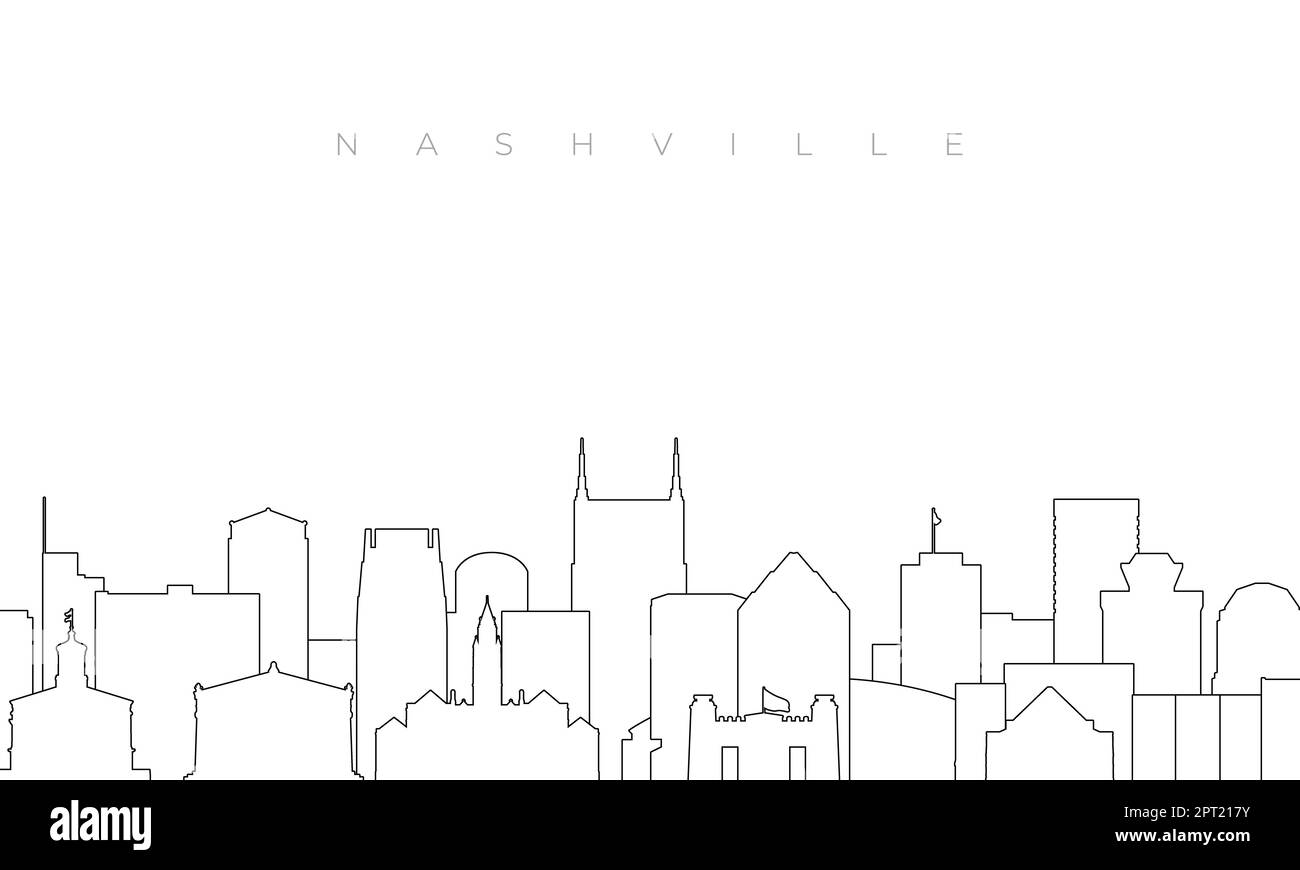 Nashville Skyline Outline Nashville Skyline Outline Stock