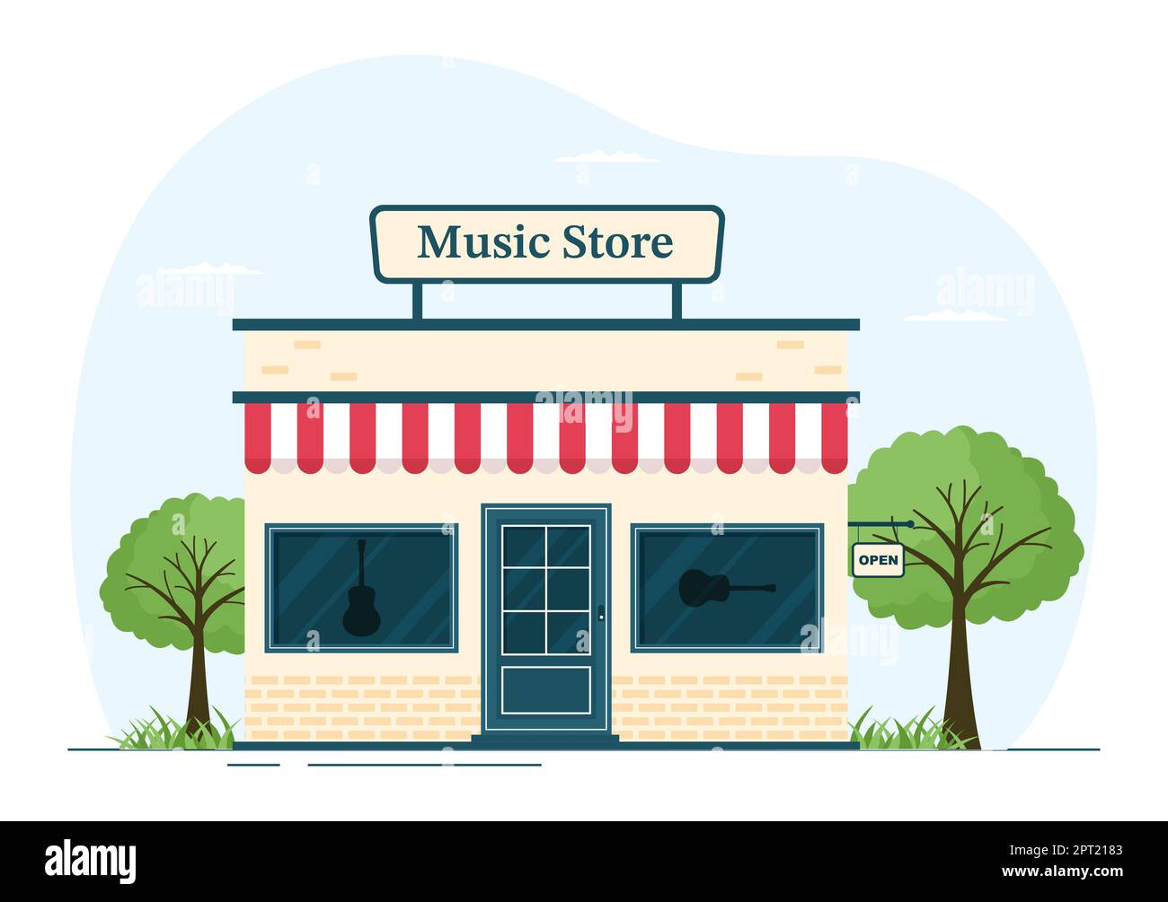 Music Store with Various Musical Instruments, CD, Cassette Tapes and ...
