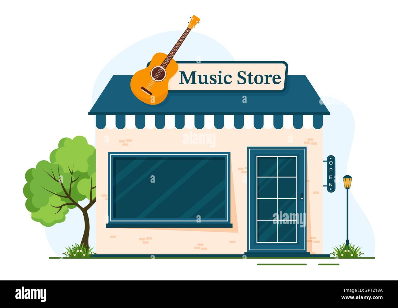 Music Store with Various Musical Instruments, CD, Cassette Tapes and ...
