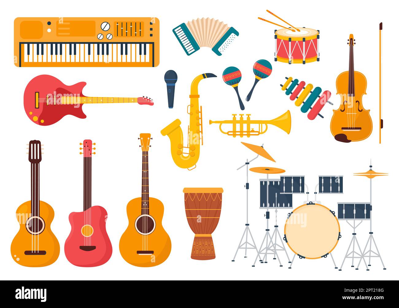 Music Store with Various Musical Instruments, CD, Cassette Tapes and ...