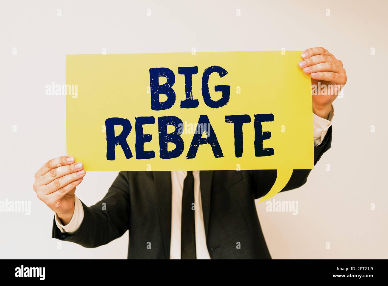 Hand writing sign Big Rebate, Conceptual photo Huge rewards that can ...