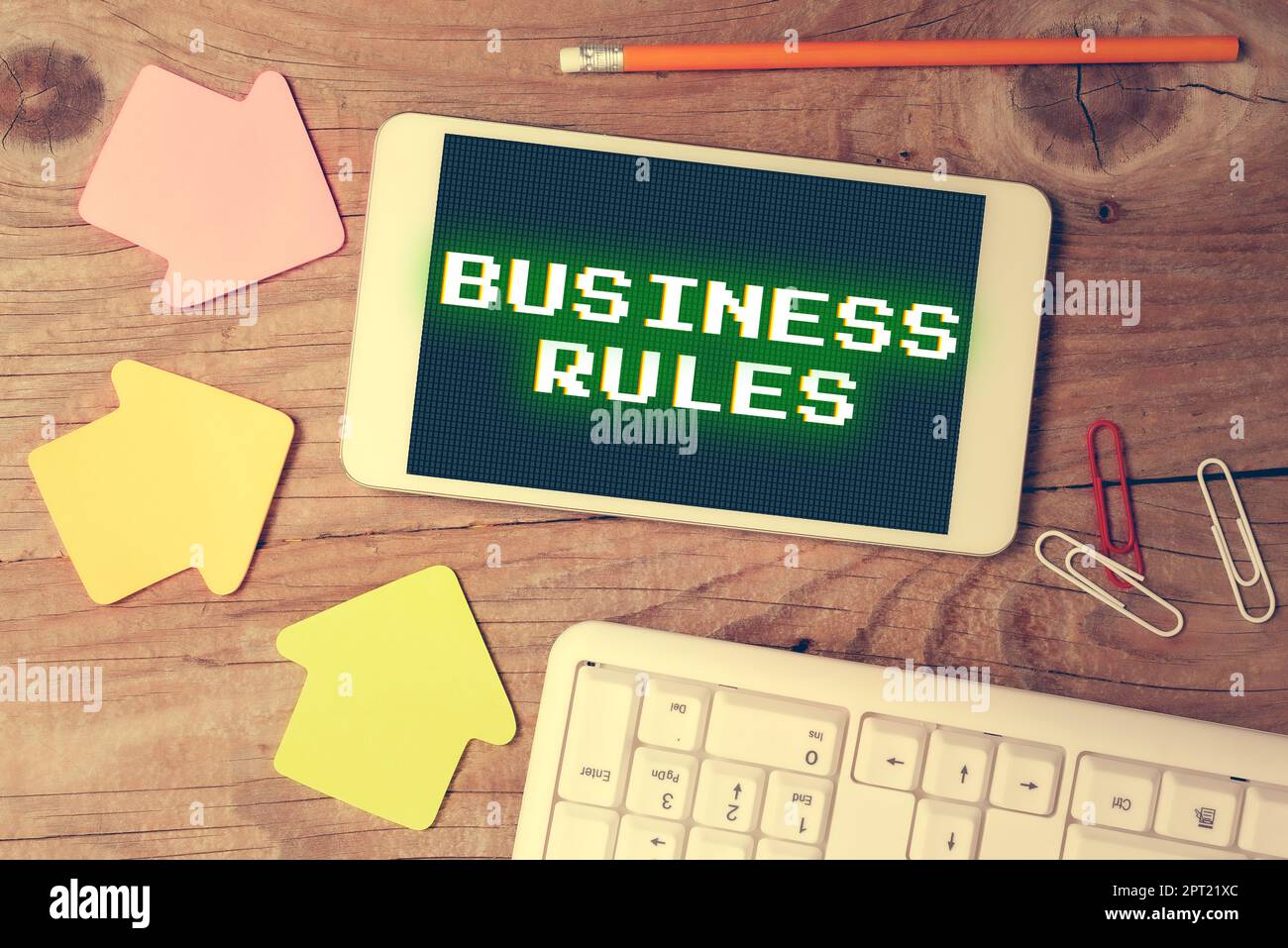 Text caption presenting Business Rules, Business overview the ...