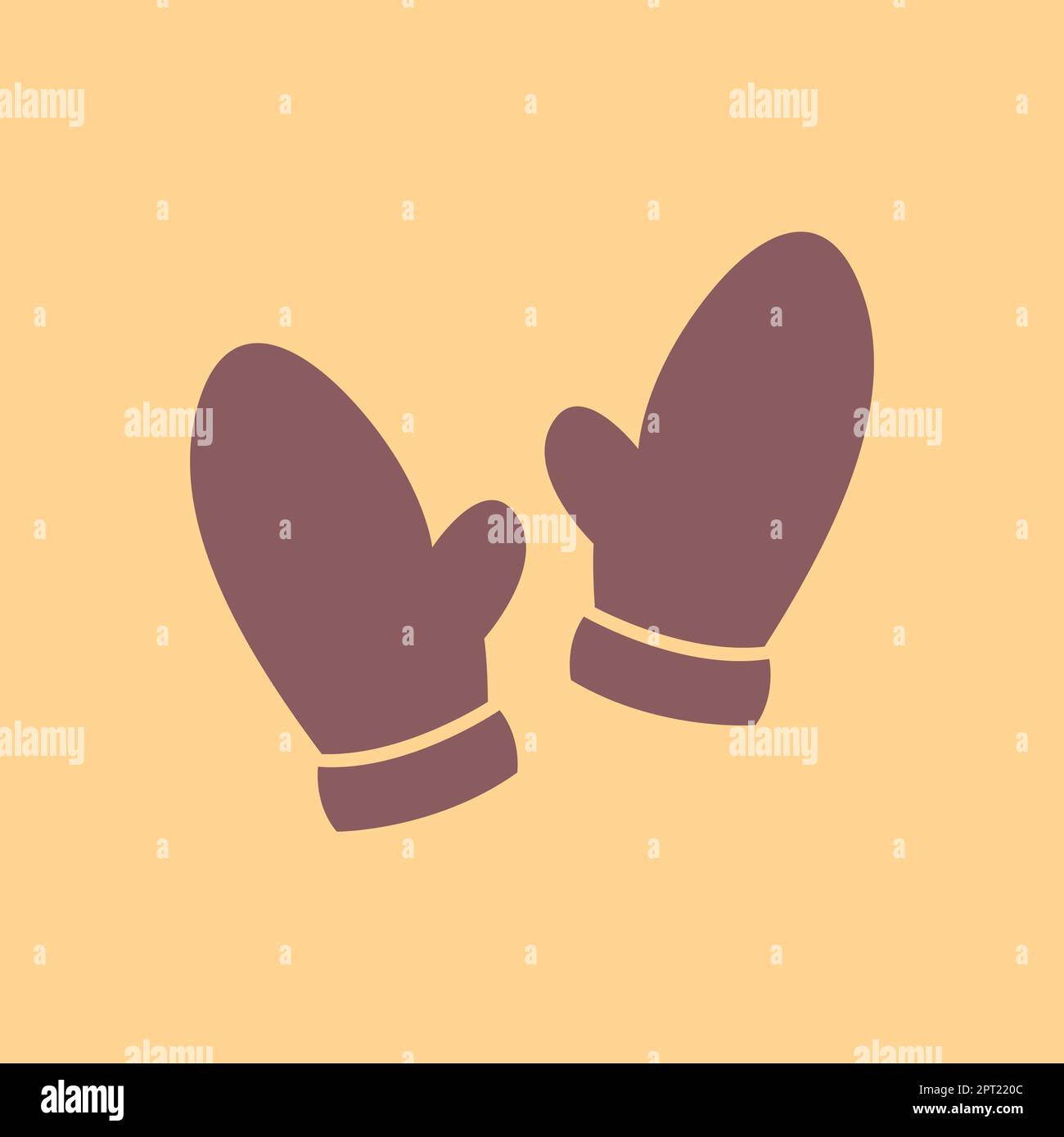 Pair of winter mittens, element of winter - Vector illustration Stock ...