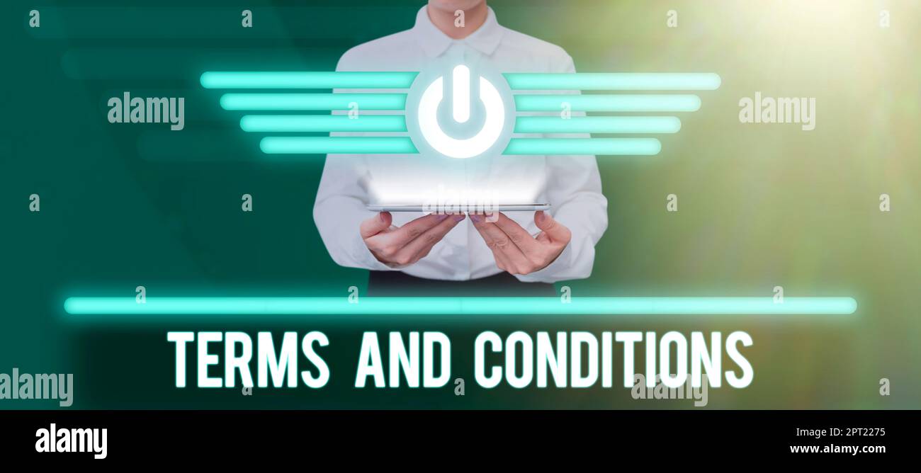 Inspiration showing sign Terms And Conditions, Business idea rules that ...