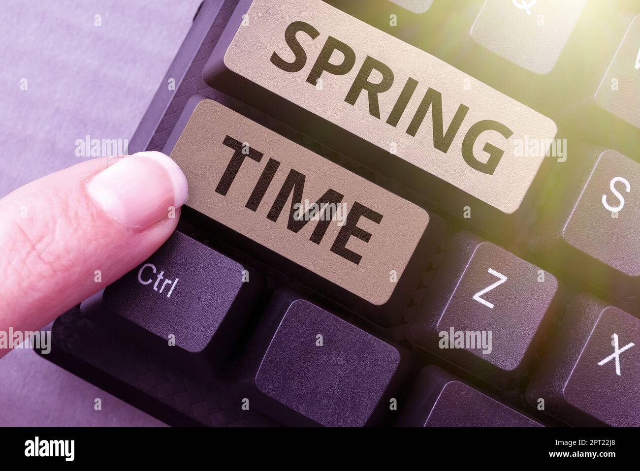 Text sign showing Spring Time, Word Written on temperate season of the ...