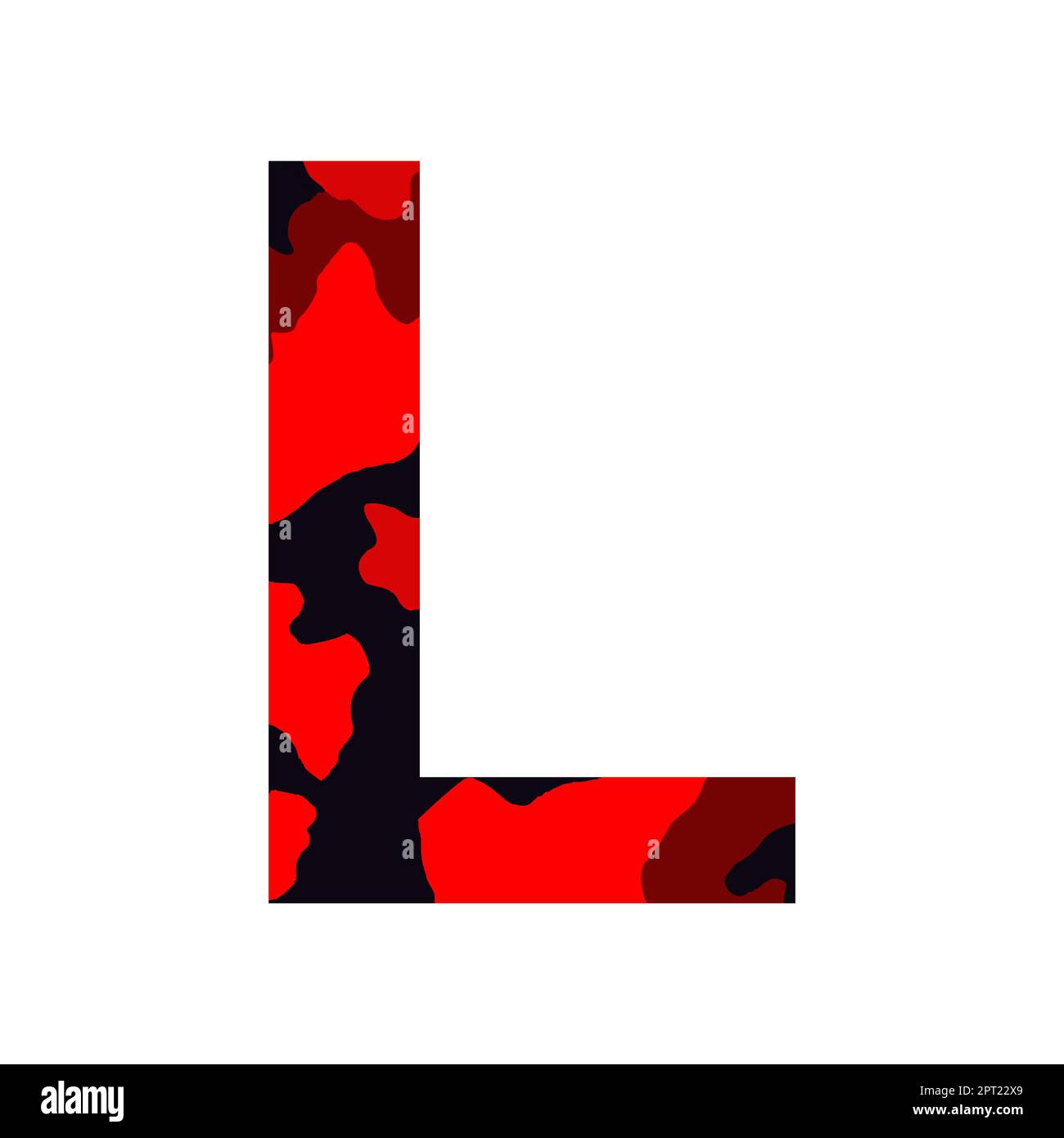English alphabet letter L, khaki style isolated on white background ...