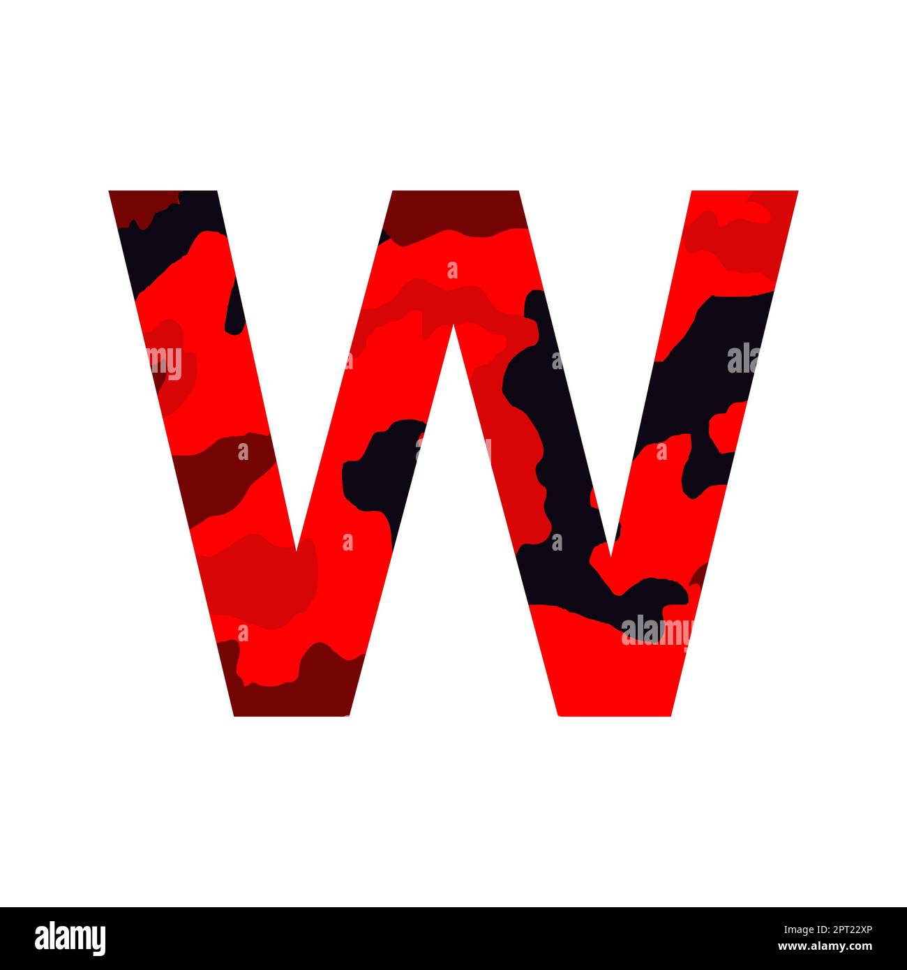 English alphabet letter W, khaki style isolated on white background - Vector illustration Stock ...