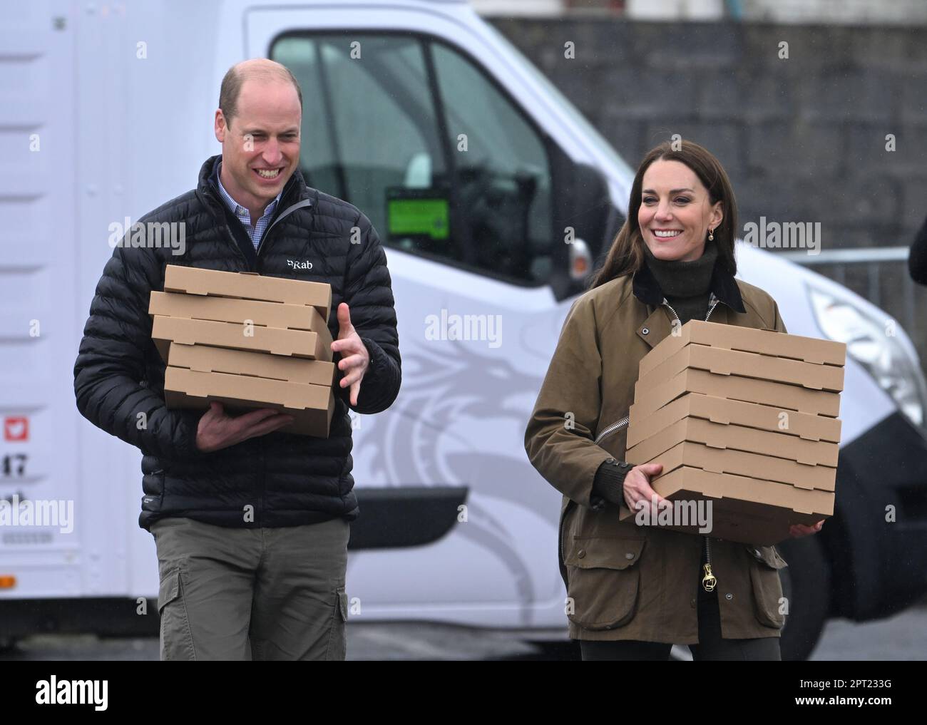 Wales, UK. 27th Apr, 2023. The Prince and Princess of Wales visit the ...