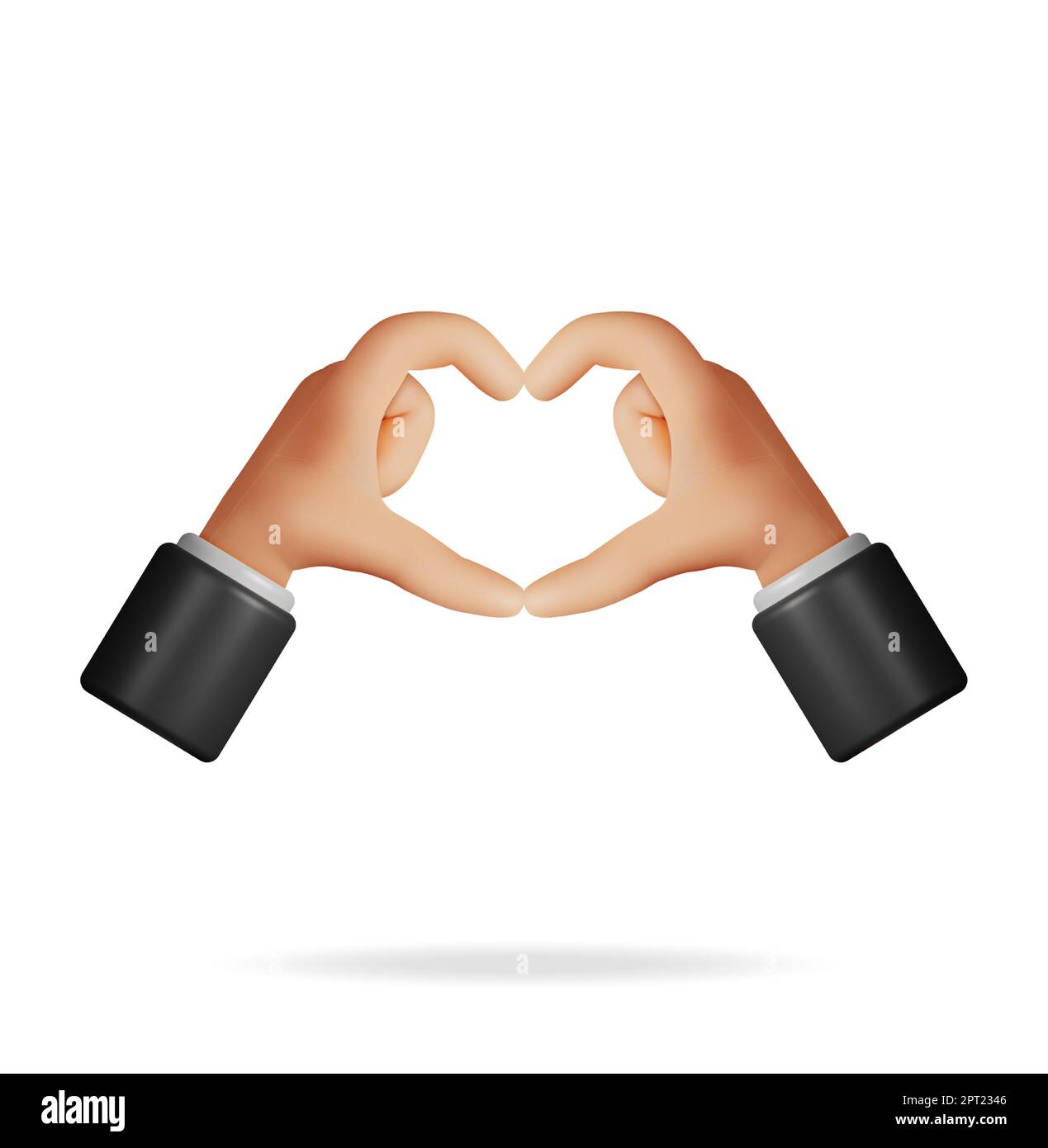 3D Heart and Love Hand Gesture Symbol Stock Vector Image & Art - Alamy