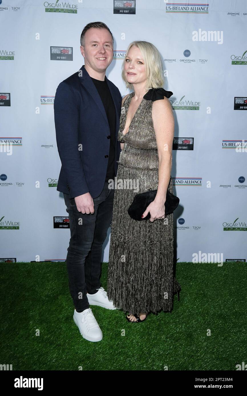Colm Bairéad, Cleona Ní Chrualao photographed attending The 17th Oscar ...