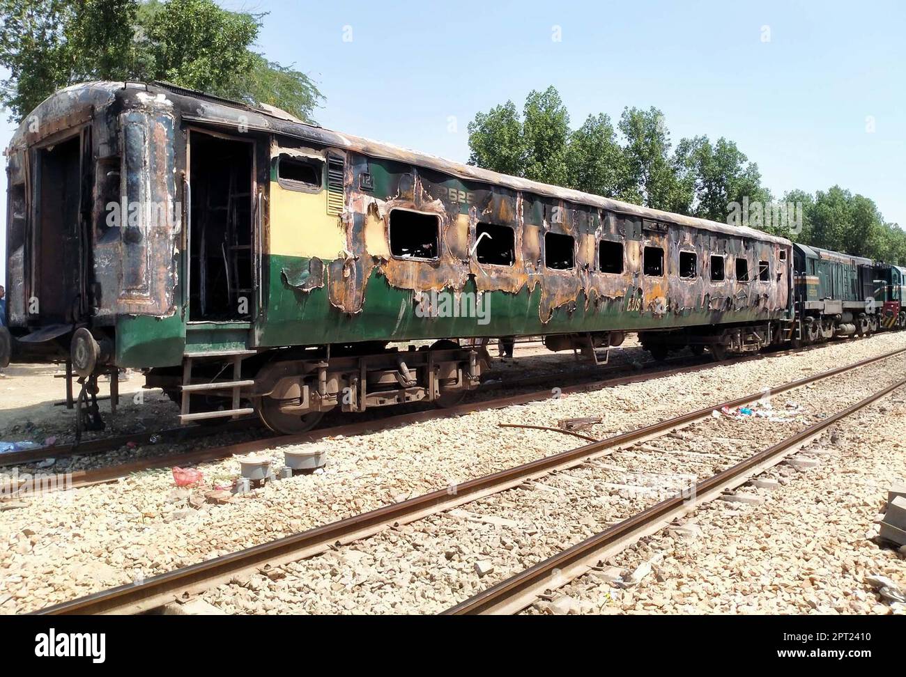 Quetta, Pakistan, April 27, 2023. View of site after fire broken out ...