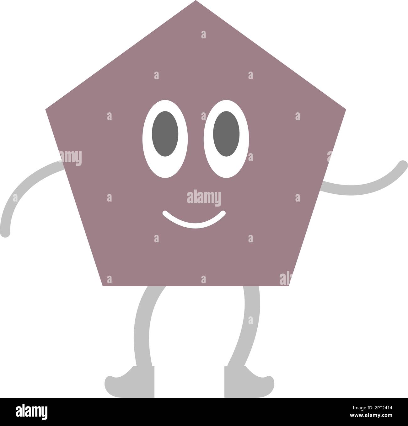 Pentagon cartoon geometric shape for kids to learn basic math education ...