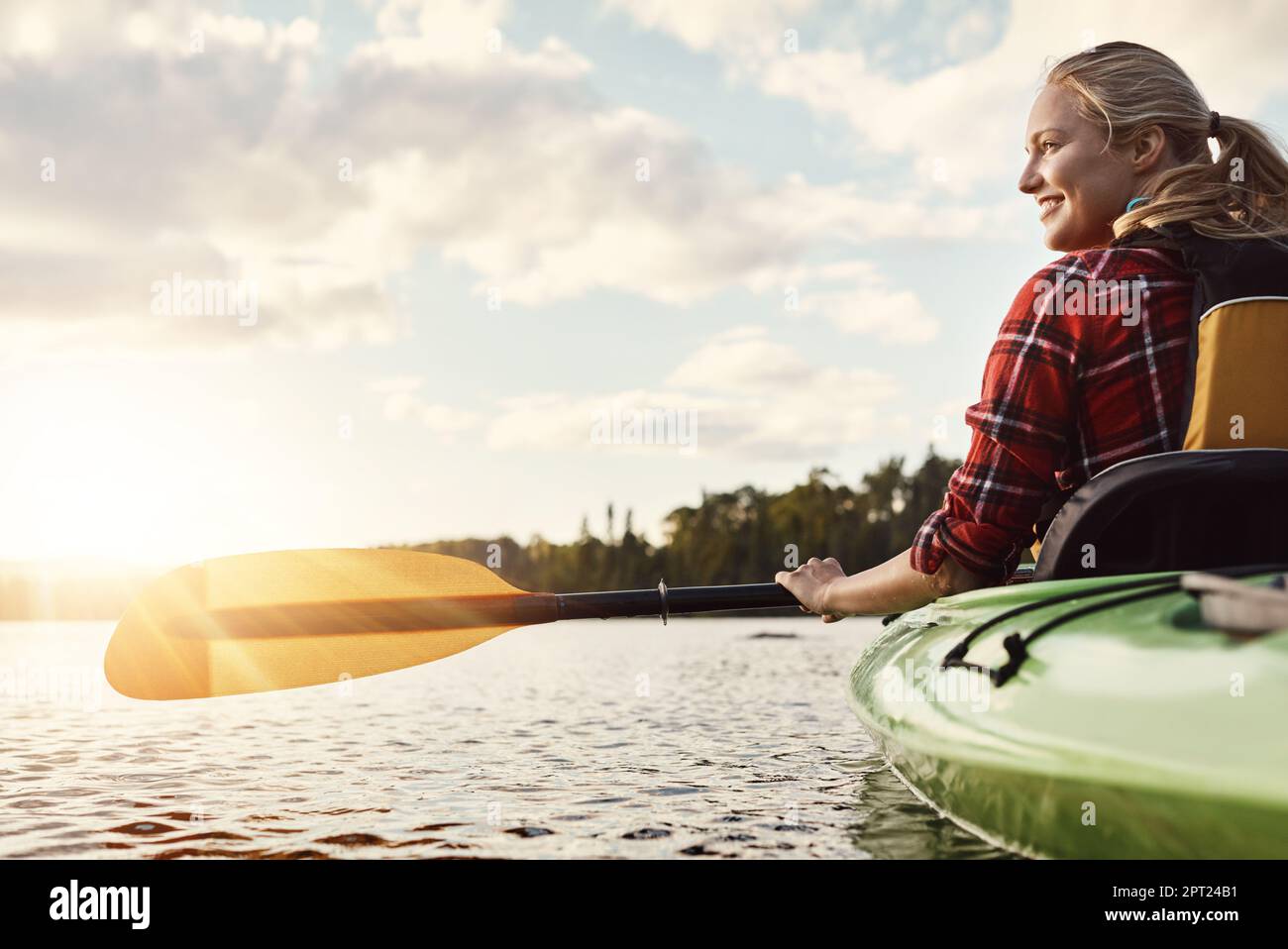Exploring the waters in my own voyager. an attractive young woman out ...