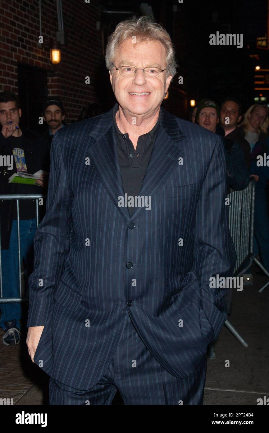 Jerry Springer visits The Late Show with David Letterman at the Ed ...