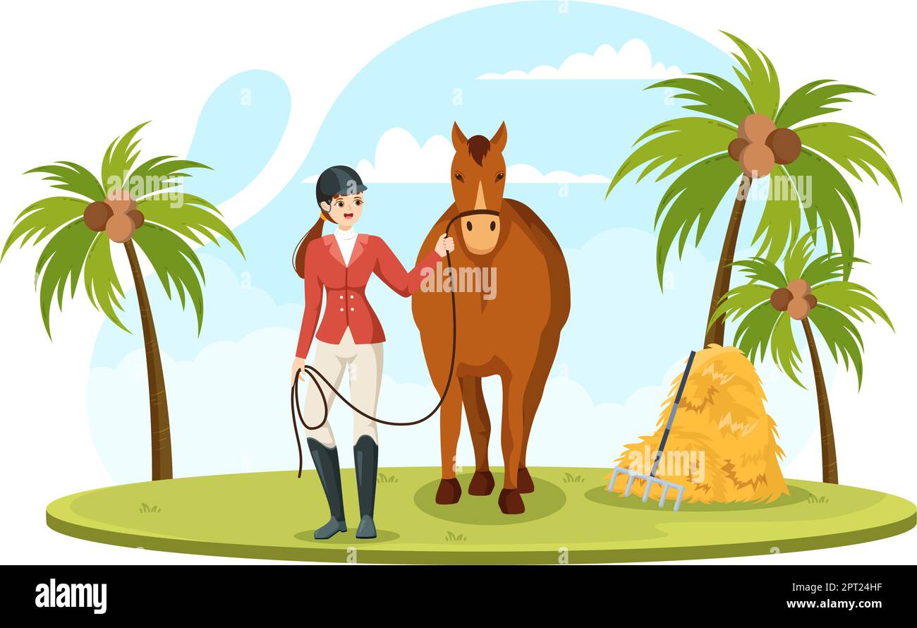 Cartoon Horse Running With Rider