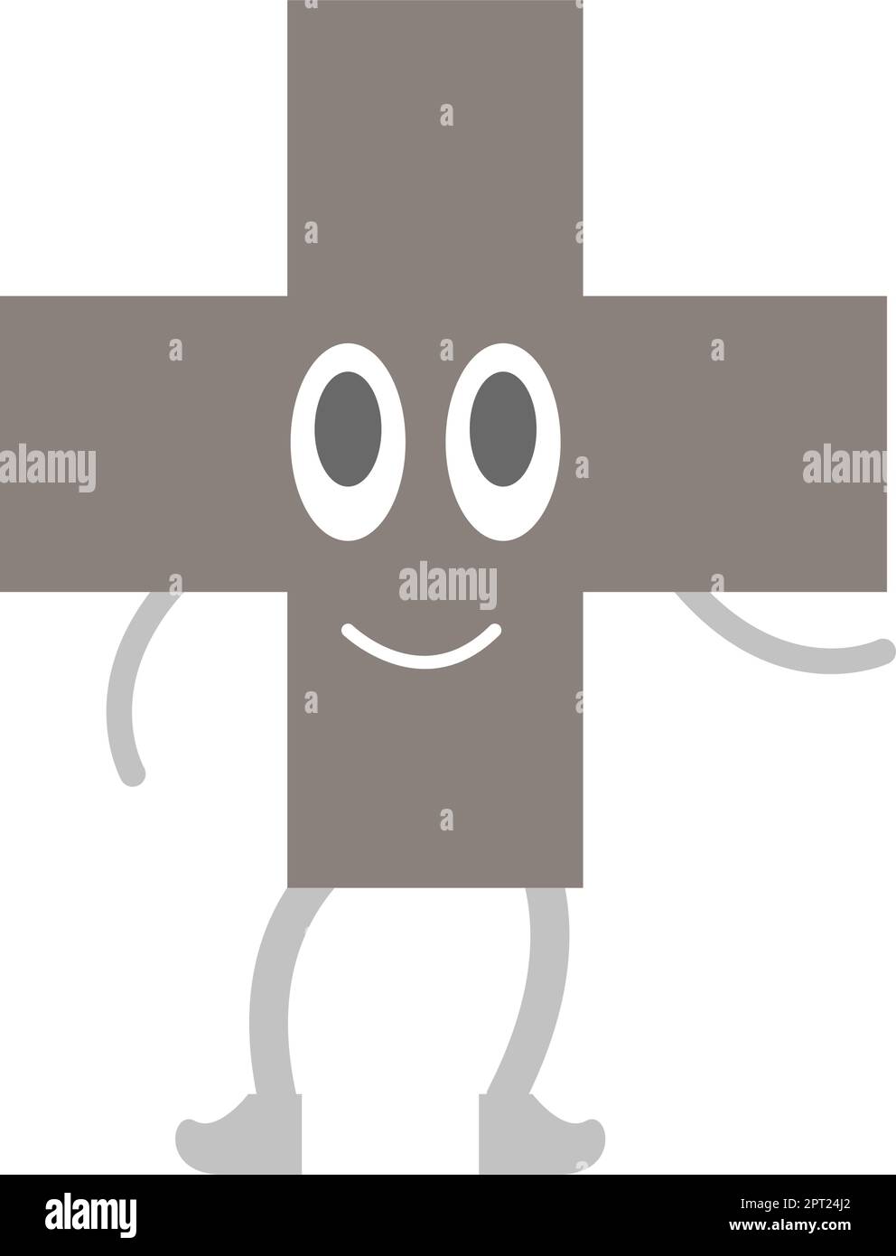 Cross cartoon geometric shape for kids to learn basic math education ...